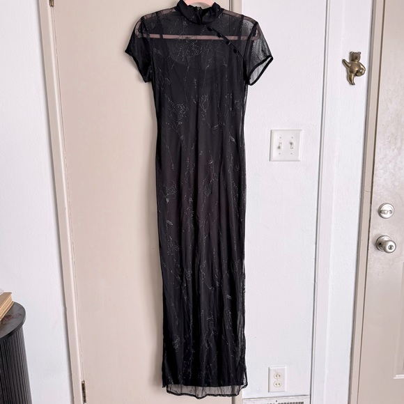 Rachel Kate | Dresses | Vintage 9s Rachel Kate Black Mock Neck Maxi ...